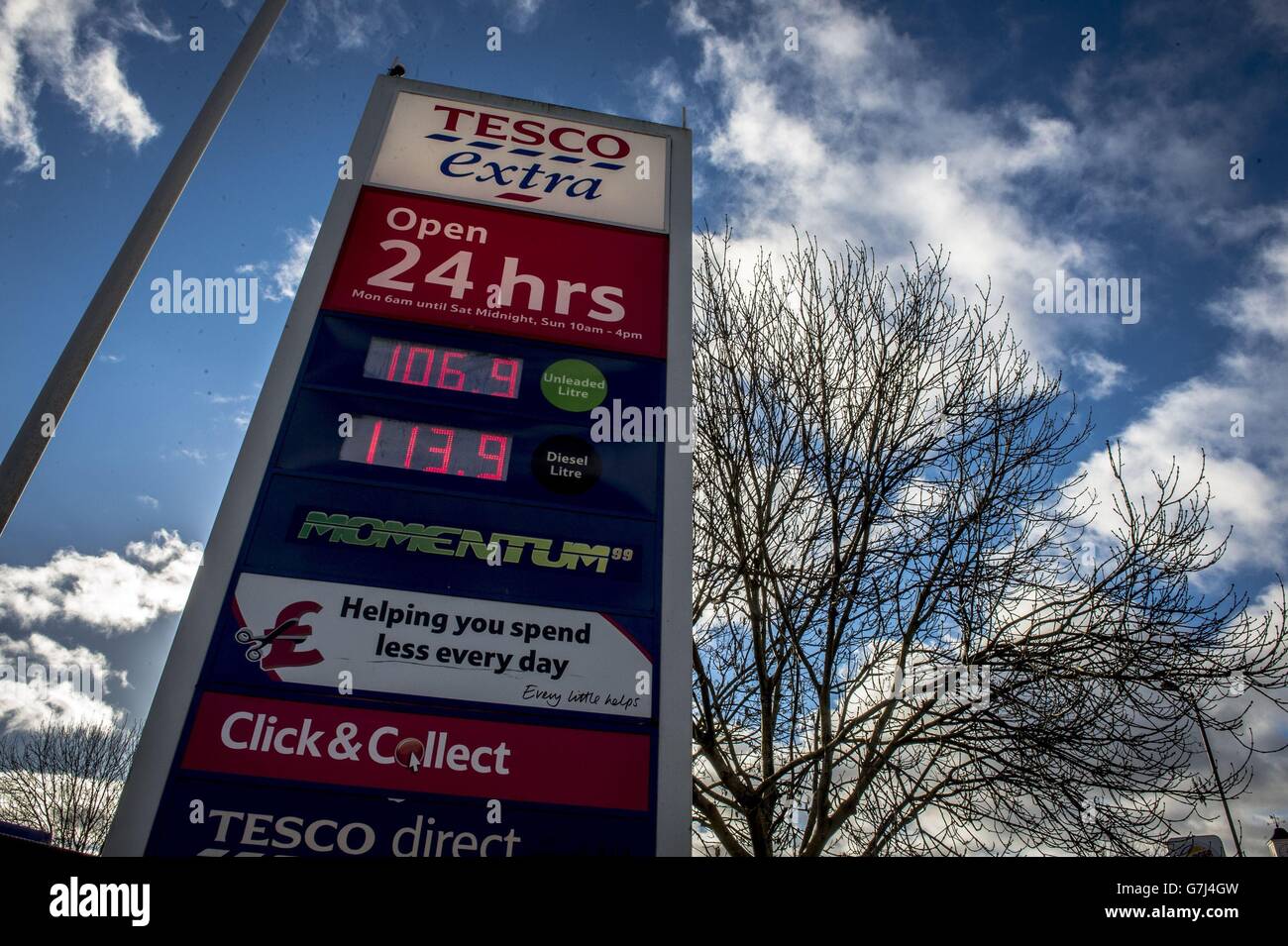 A Tesco Extra petrol station in Bristol as they have reduced their ...