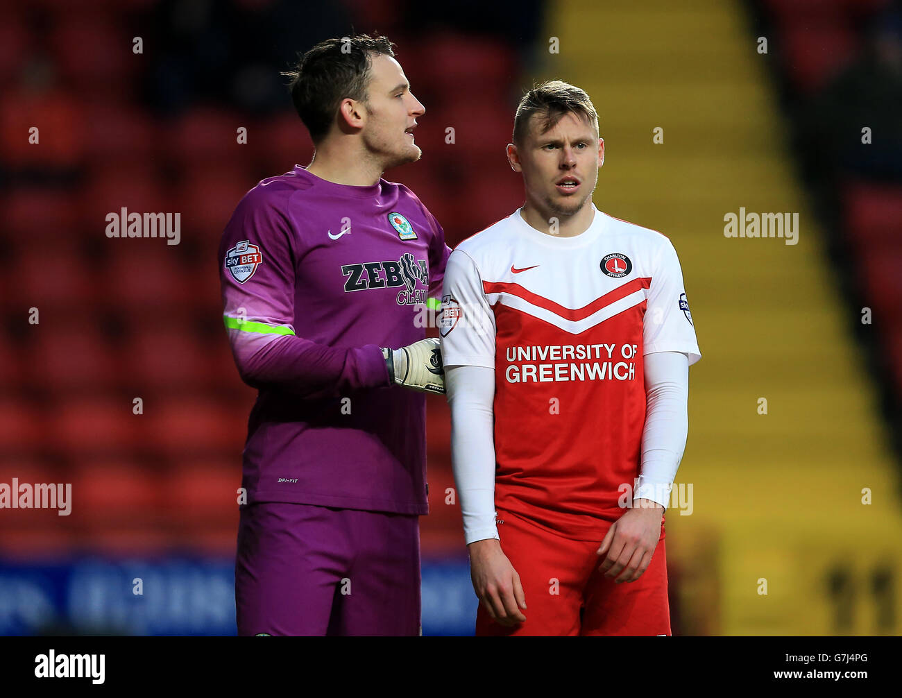 Blackburn Rovers' Goalkeeper Simon Eastwood and Charlton Athletic's ...
