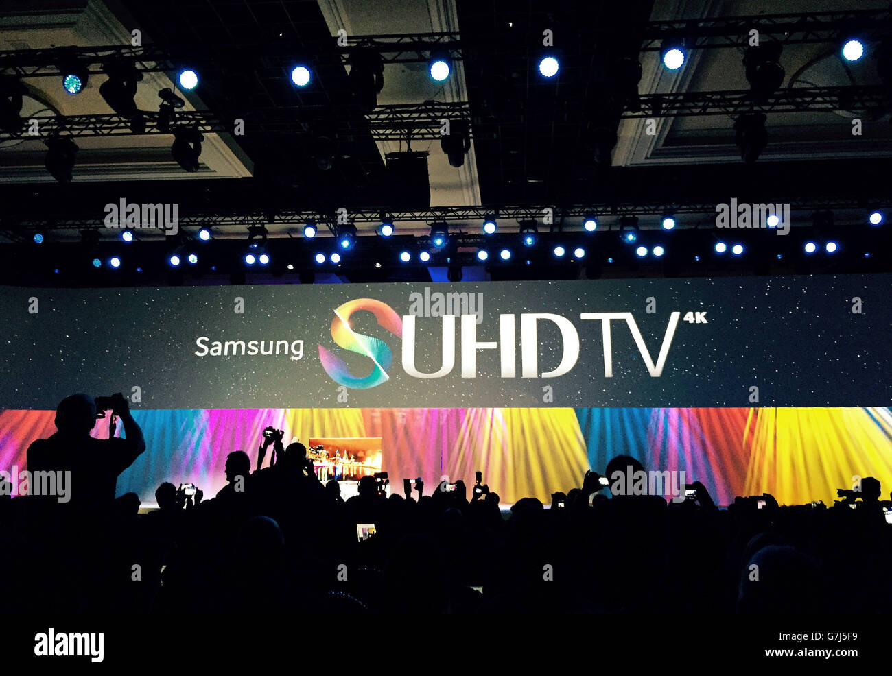 The Samsung SUHD TV stand at the Consumer Electronics Show (CES) in Las ...
