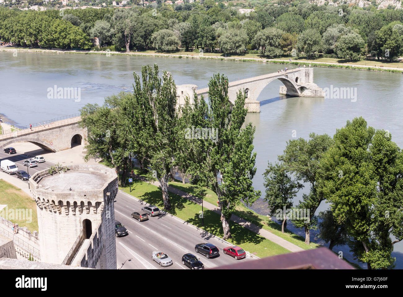 Rhone River Avignon bridge, Provence, France Stock Photo - Alamy
