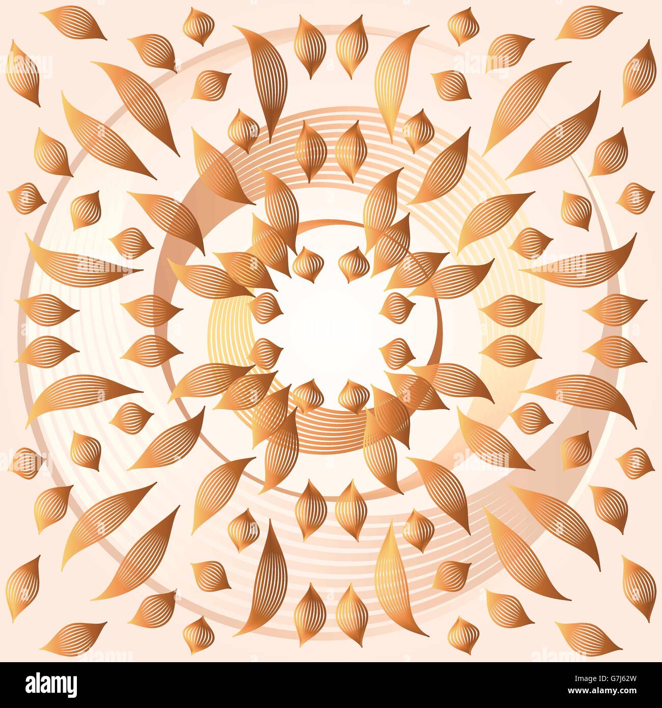 abstract leaves and circles fly out of center vector background ...