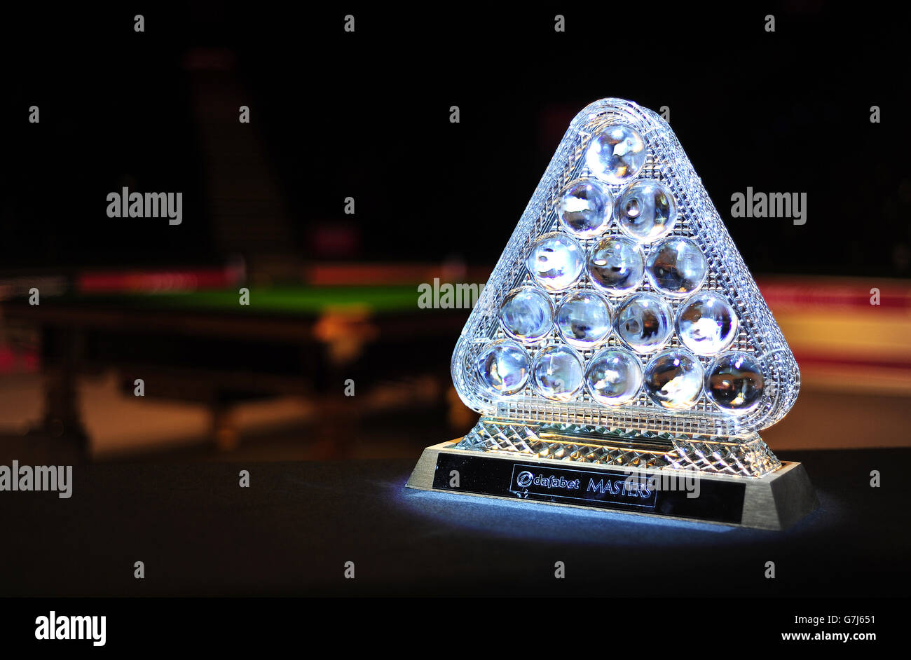 General view of the Dafabet Masters trophy on display during day one of ...