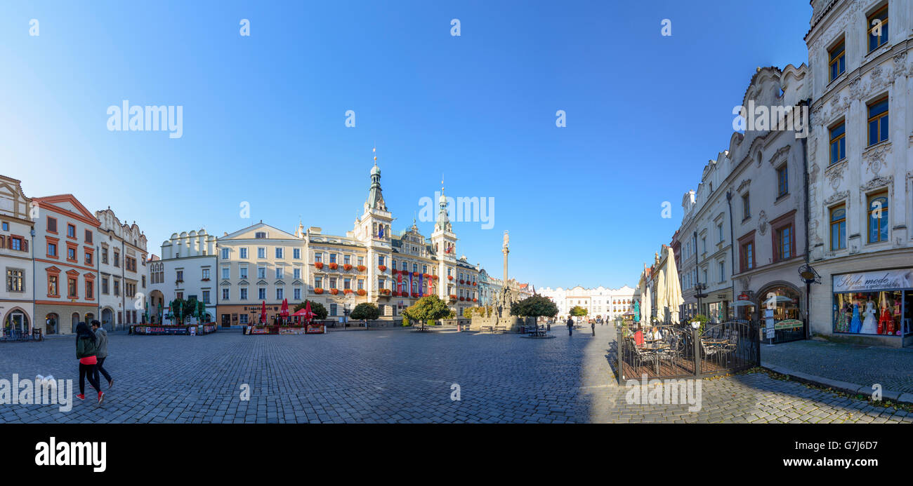 Main Square ( Pernstein Square ) with the Town Hall and Marian column ...