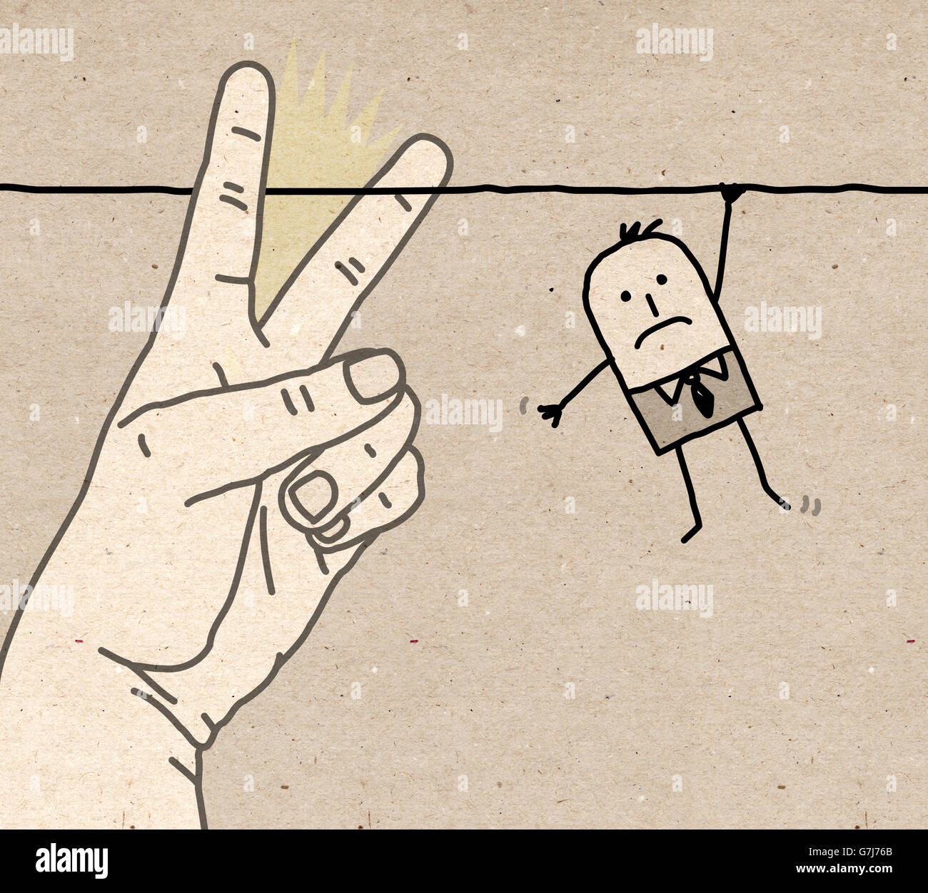 Big hand - cutting sign Stock Photo - Alamy