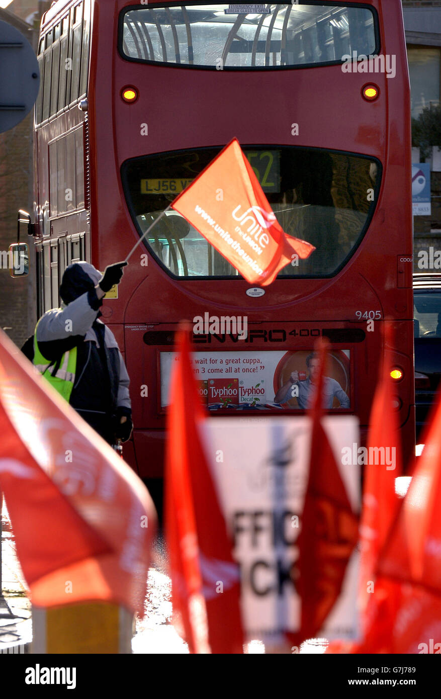 London bus drivers strike Stock Photo - Alamy