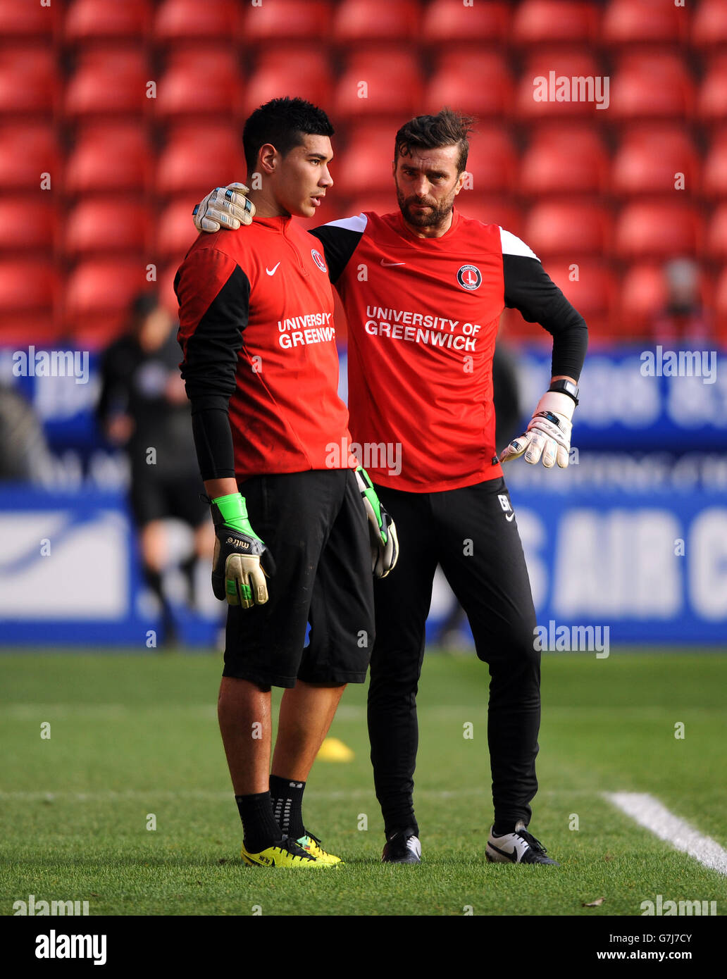 Football staff coach goalkeeper goalkeeping full length hi-res stock ...