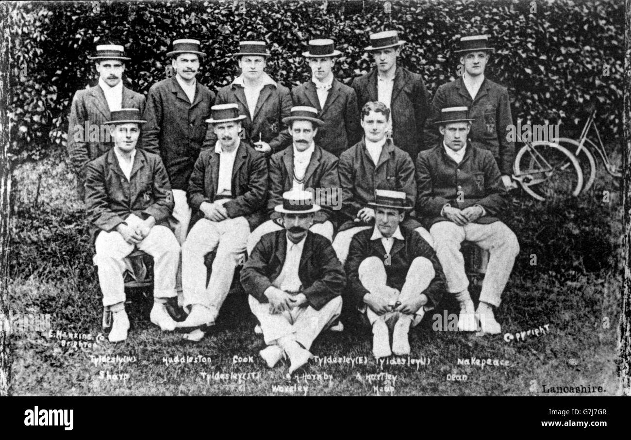 Lancashire County Cricket Club team from 1909. (top row l-r) William ...