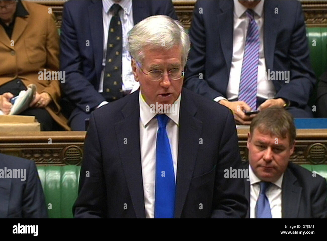 Defence Secretary Michael Fallon makes a statement to MPs at the House ...