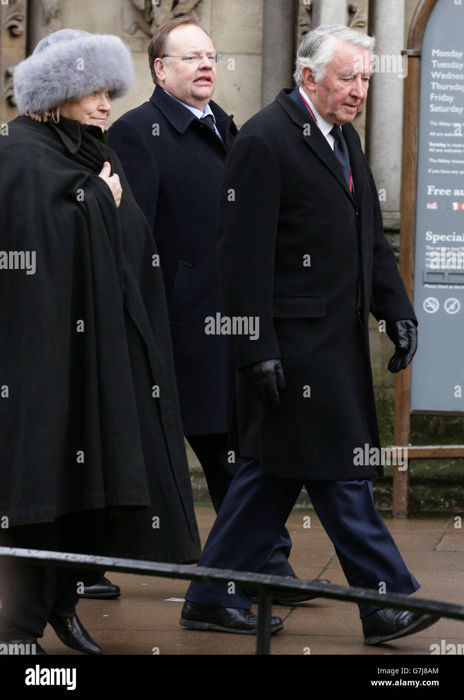 Lord Rennard (centre), Lord Steel and Judith Steel attending the ...