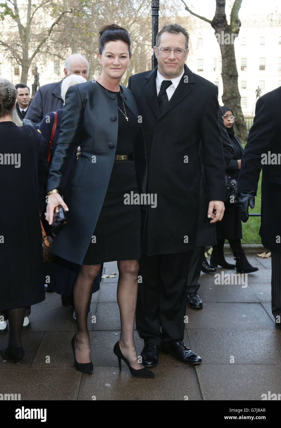 Rupert Thorpe, son of Jeremy Thorpe, and his wife attending the funeral ...