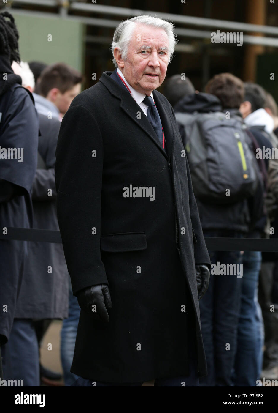 Lord Steel attending the funeral of Jeremy Thorpe, former leader of the ...
