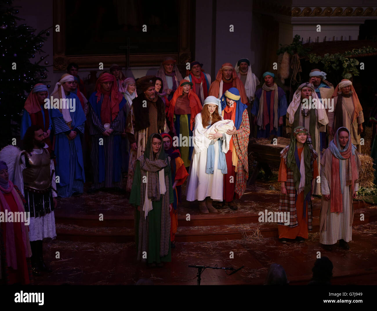 Wintershall Nativity BBC. Actors performing scenes from The Wintershall ...