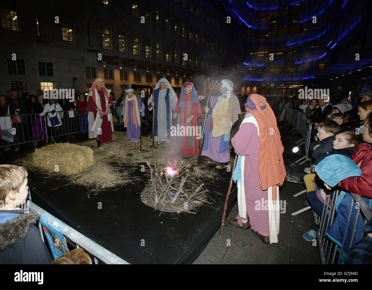 Wintershall Nativity BBC. Actors performing scenes from The Wintershall ...