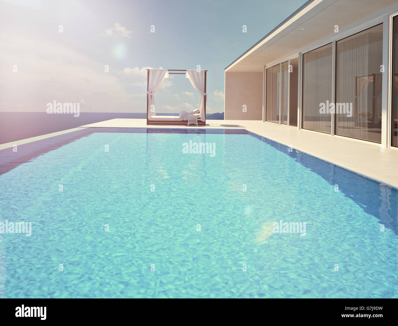 3d rendering bungalow swimming pool hi-res stock photography and images ...