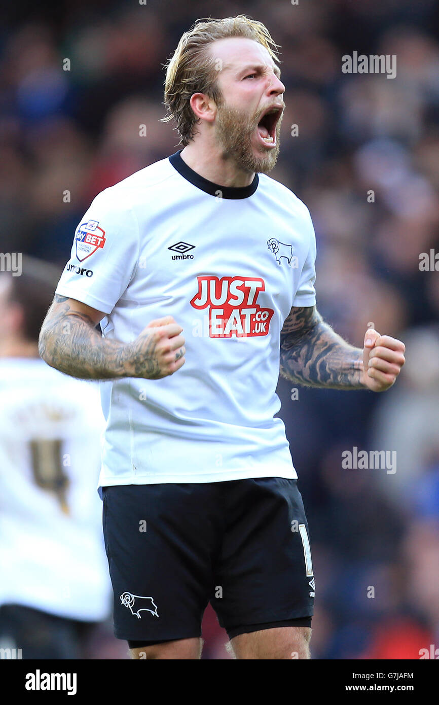 Derby County's Johnny Russell celebrate scoring his sides first goal ...