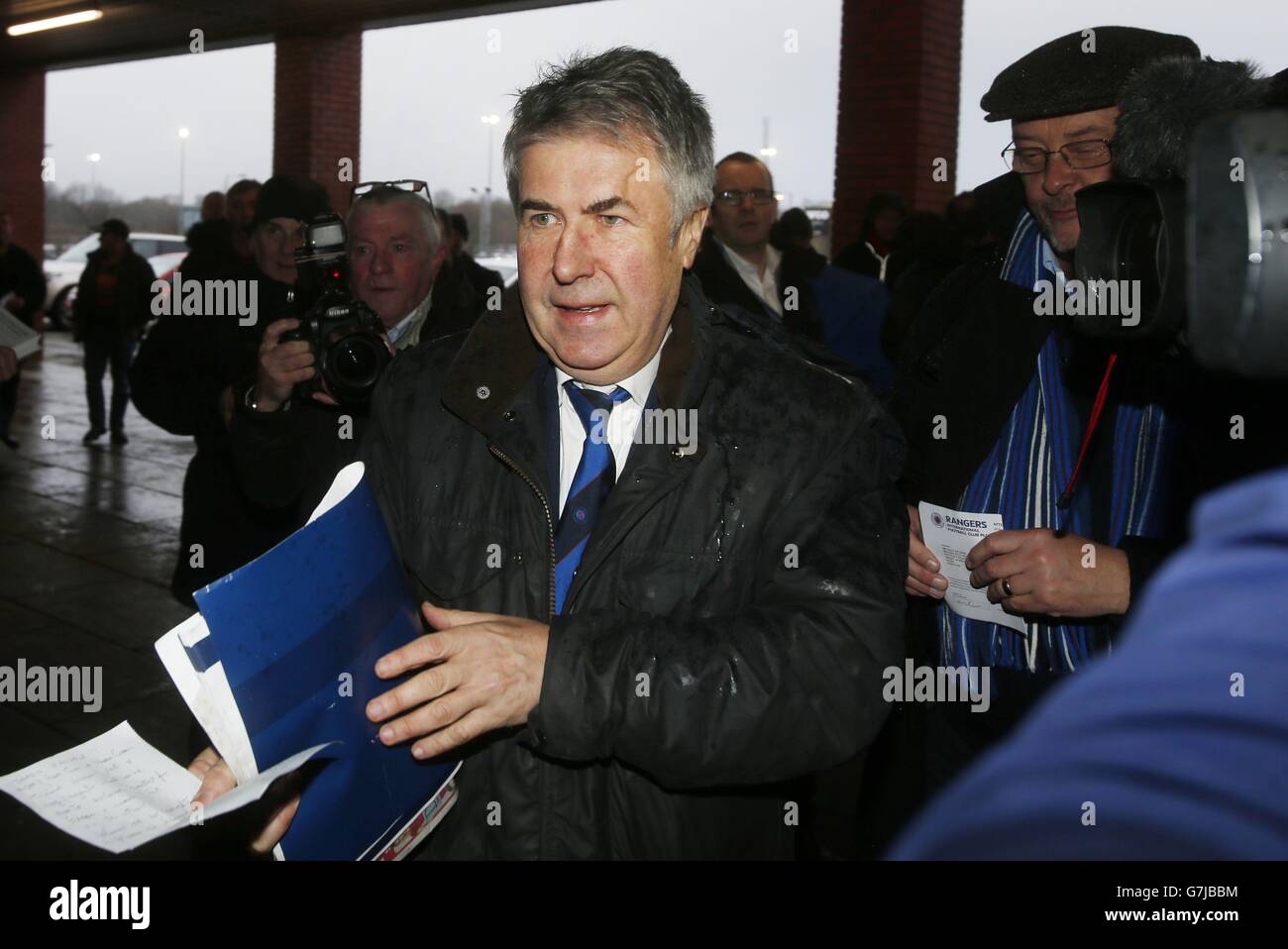 Former Rangers Chairman Malcolm Murray arrives at Ibrox Stadium in ...