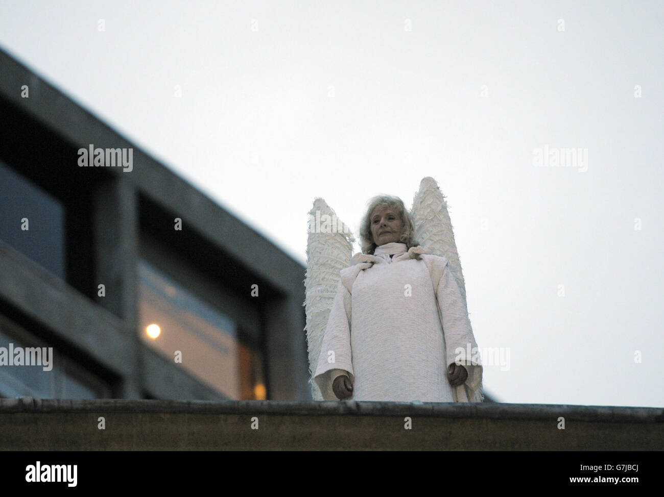 Actors performing scenes from The Wintershall Nativity outside BBC ...