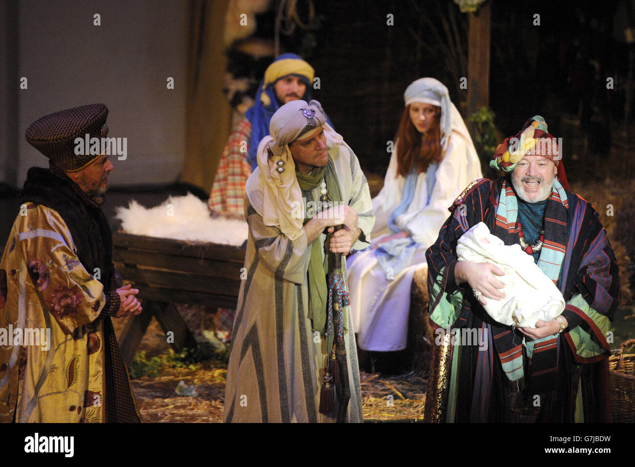 Actors performing scenes from The Wintershall Nativity in All Souls ...
