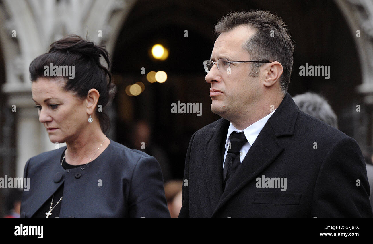 Rupert Thorpe and his wife (name not known) after the funeral of Jeremy ...