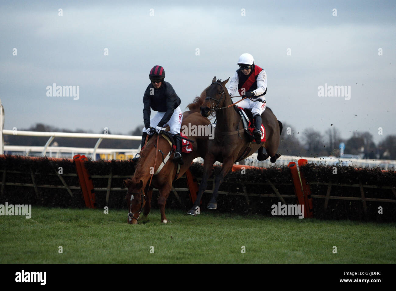 Cloonacool (right) ridden by Paddy Brennan jumps the last fence with ...