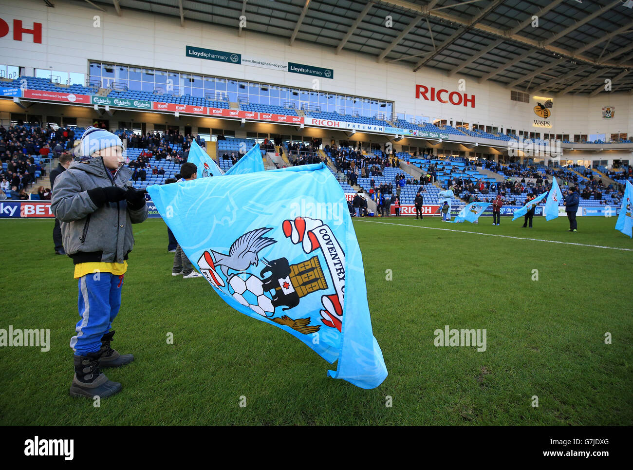 Coventry city flag bearers before the game hi-res stock photography and ...