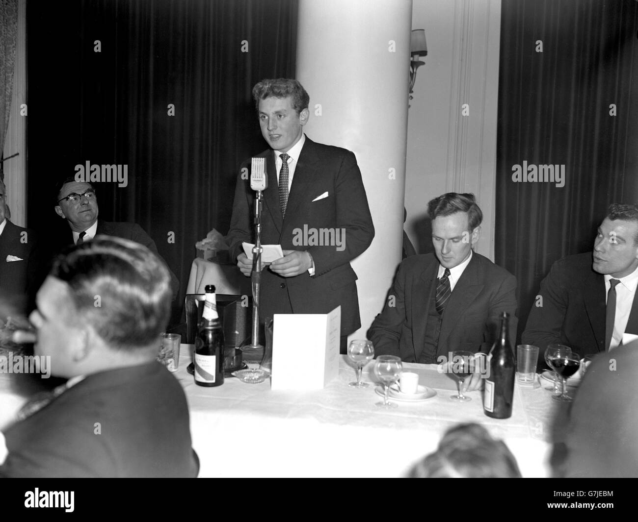 Swimmer Ian Black, 17, makes a speech after receiving the Sportsman of ...