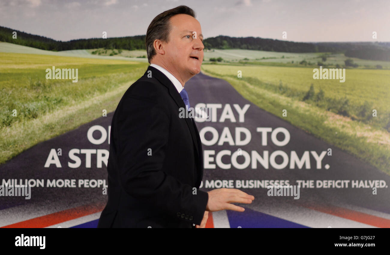 Prime Minister David Cameron addresses Conservative Party supporters at ...