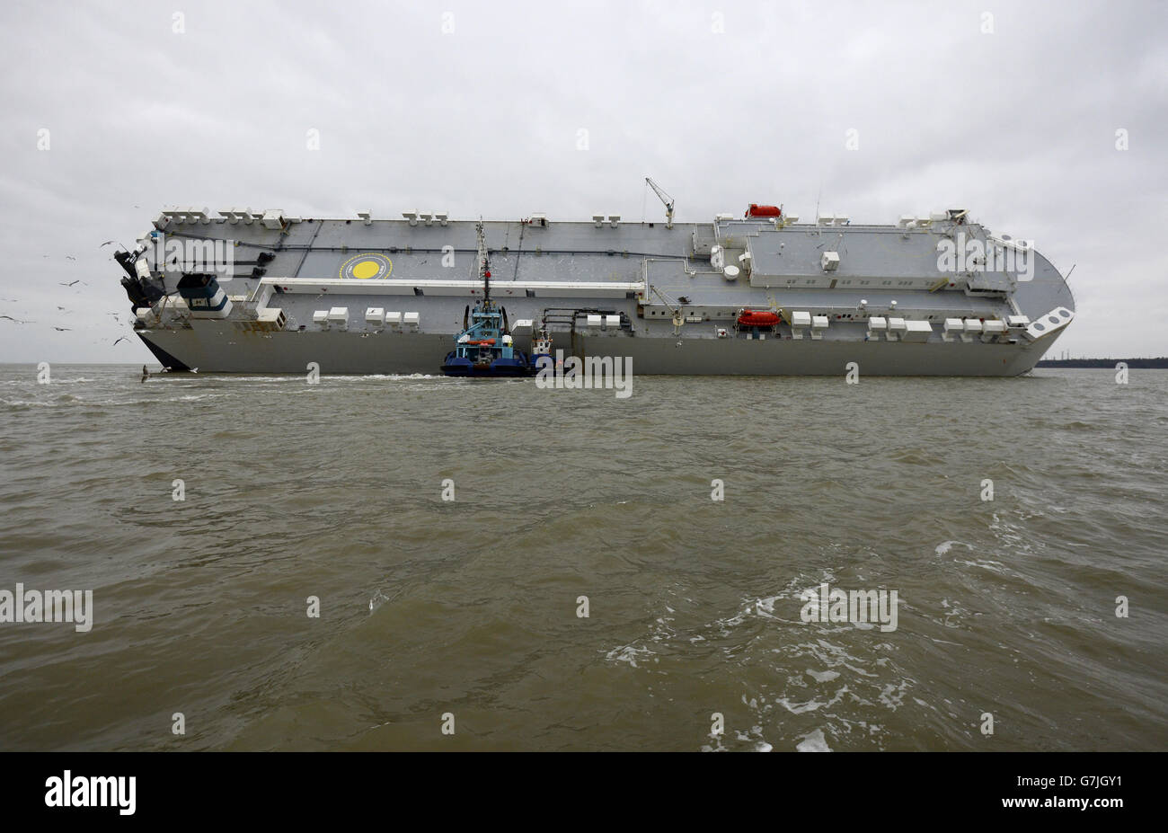 Solent ship grounding Stock Photo - Alamy