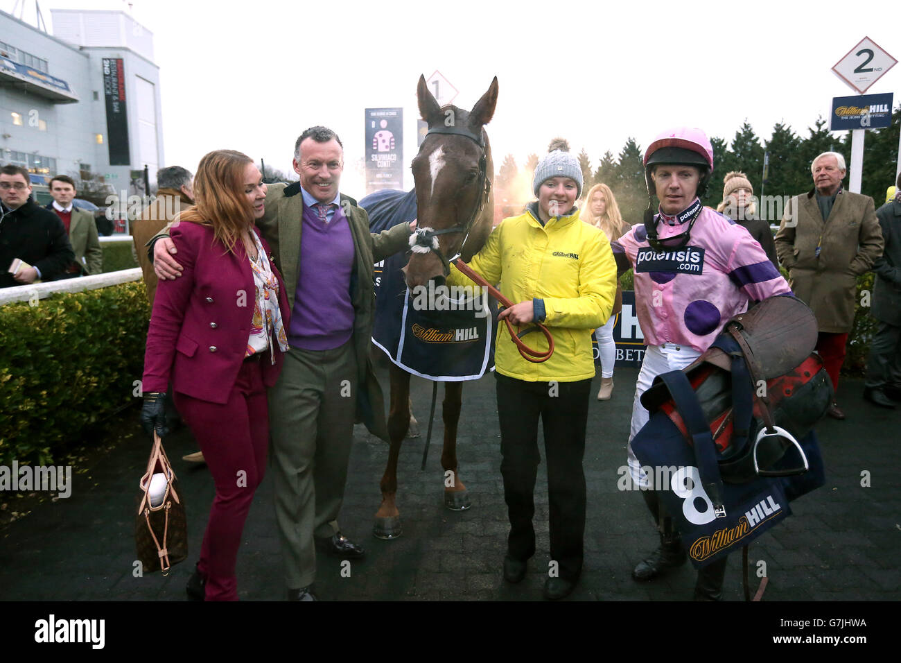 Jockey Noel Fehily (right) in the winners enclosure after victory on ...