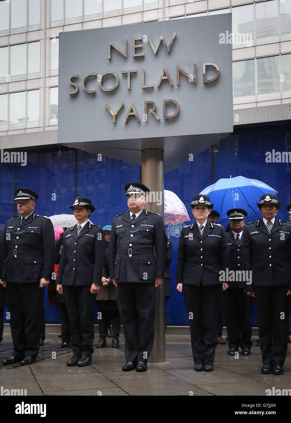 Metropolitan Police officers and staff during a two minute silence ...