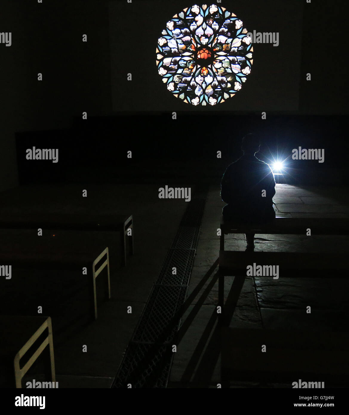 A visitor looks at 'Song for Coal' a new large-scale kaleidoscope ...