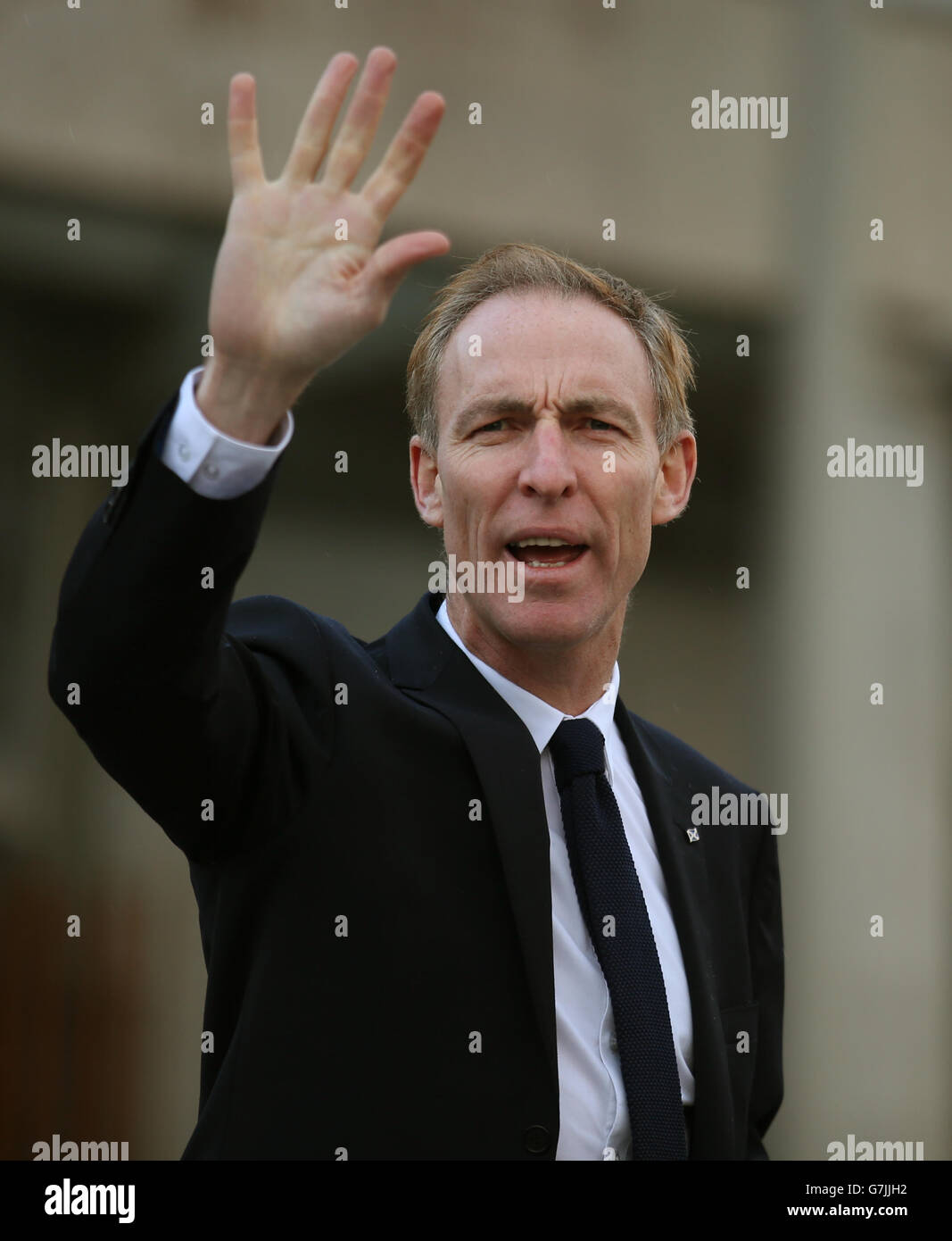 Scottish Labour leader Jim Murphy MP outside the Scottish Parliament in ...