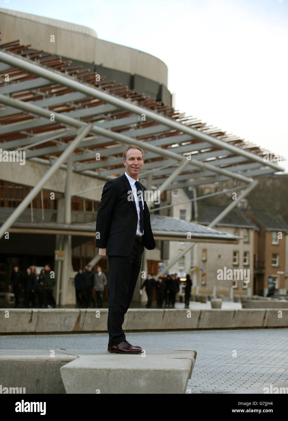 Scottish Labour leader Jim Murphy MP outside the Scottish Parliament in ...