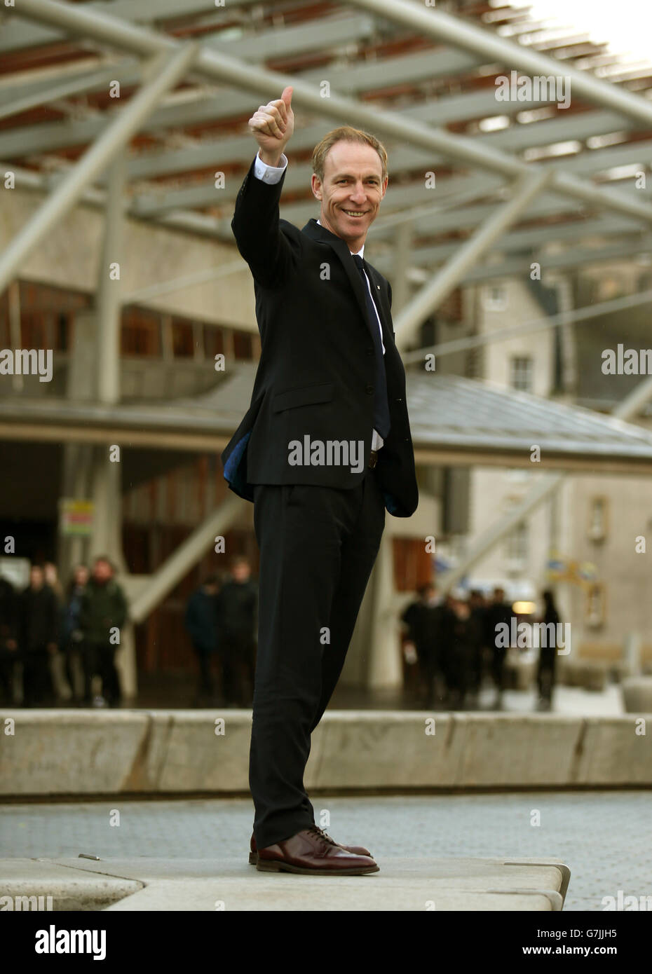 Scottish Labour leader Jim Murphy MP outside the Scottish Parliament in ...