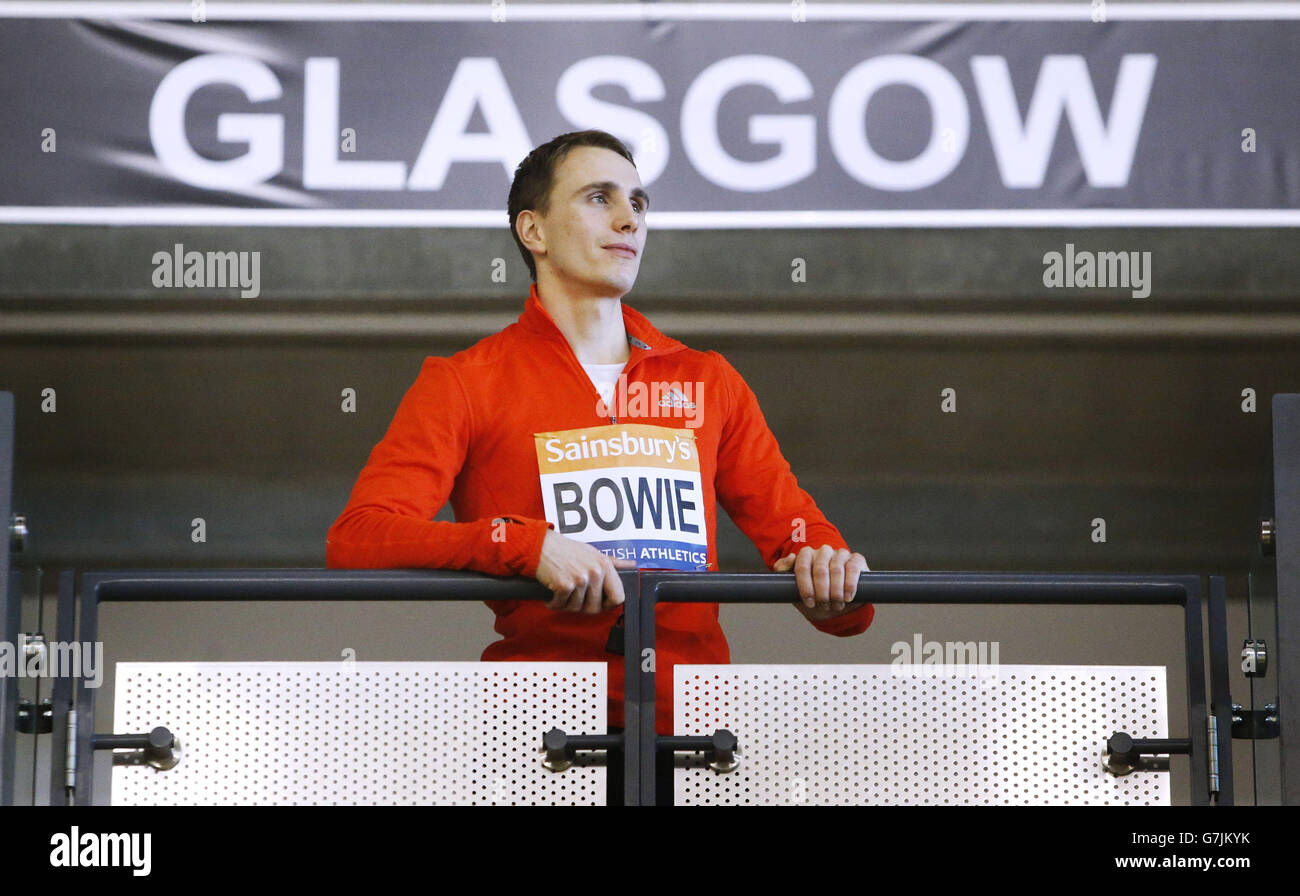 World indoor 4x400m silver medallist Jamie Bowie during a photocall ...