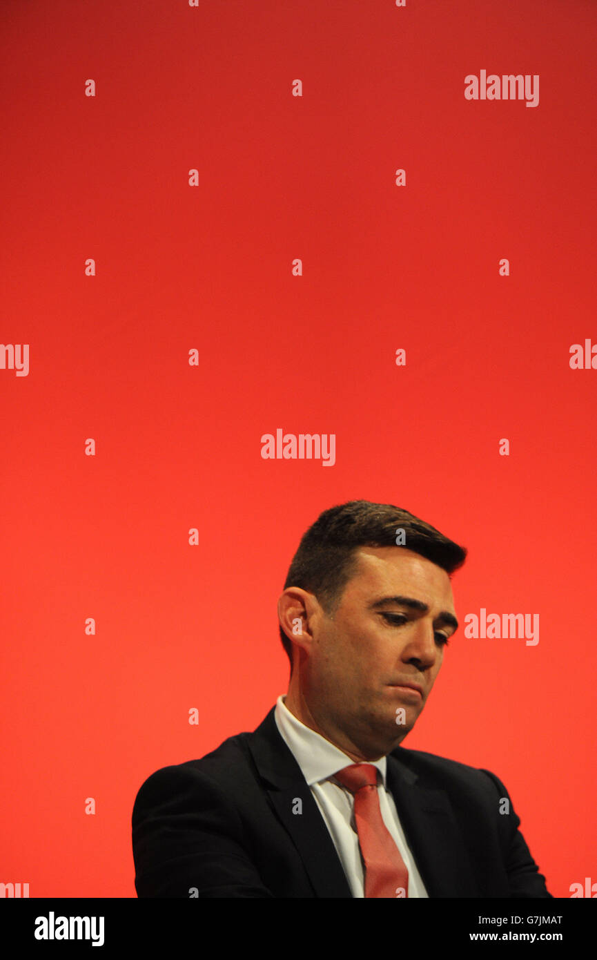 Andy Burnham MP, labour shadow home secretary. Labour Party Conference ...
