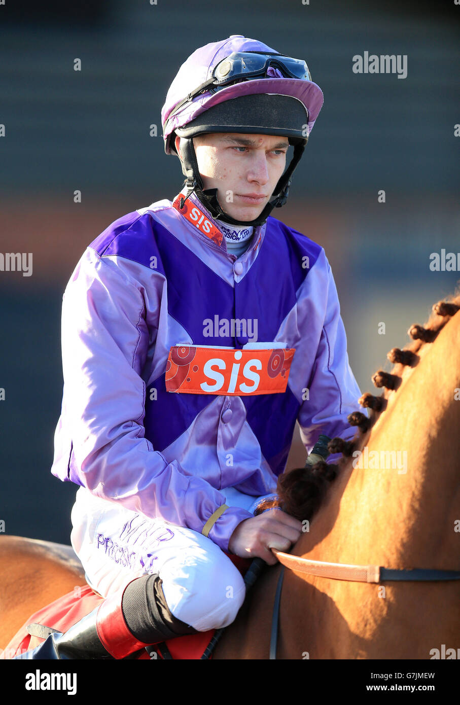 Horseracing horses races all weather track course hi-res stock ...