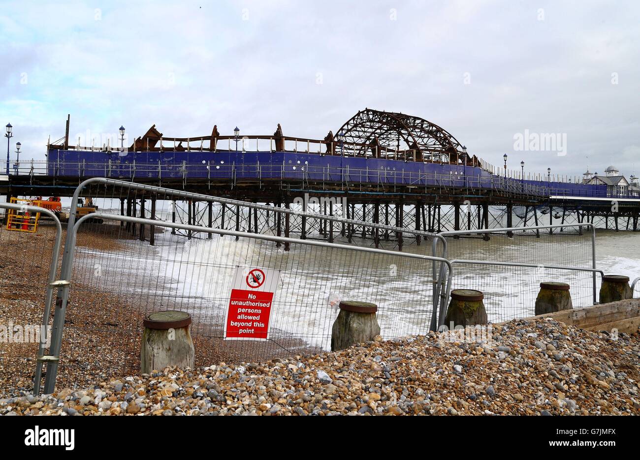 Eastbourne pier demolition hi-res stock photography and images - Alamy