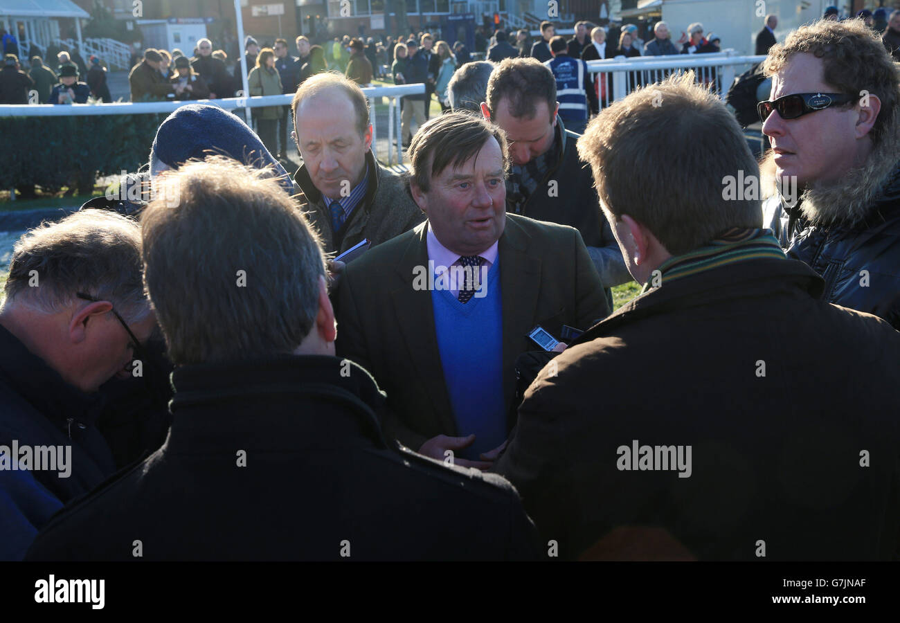 Trainer Nicky Henderson Talks With The Media After Sprinter Sacre Has A