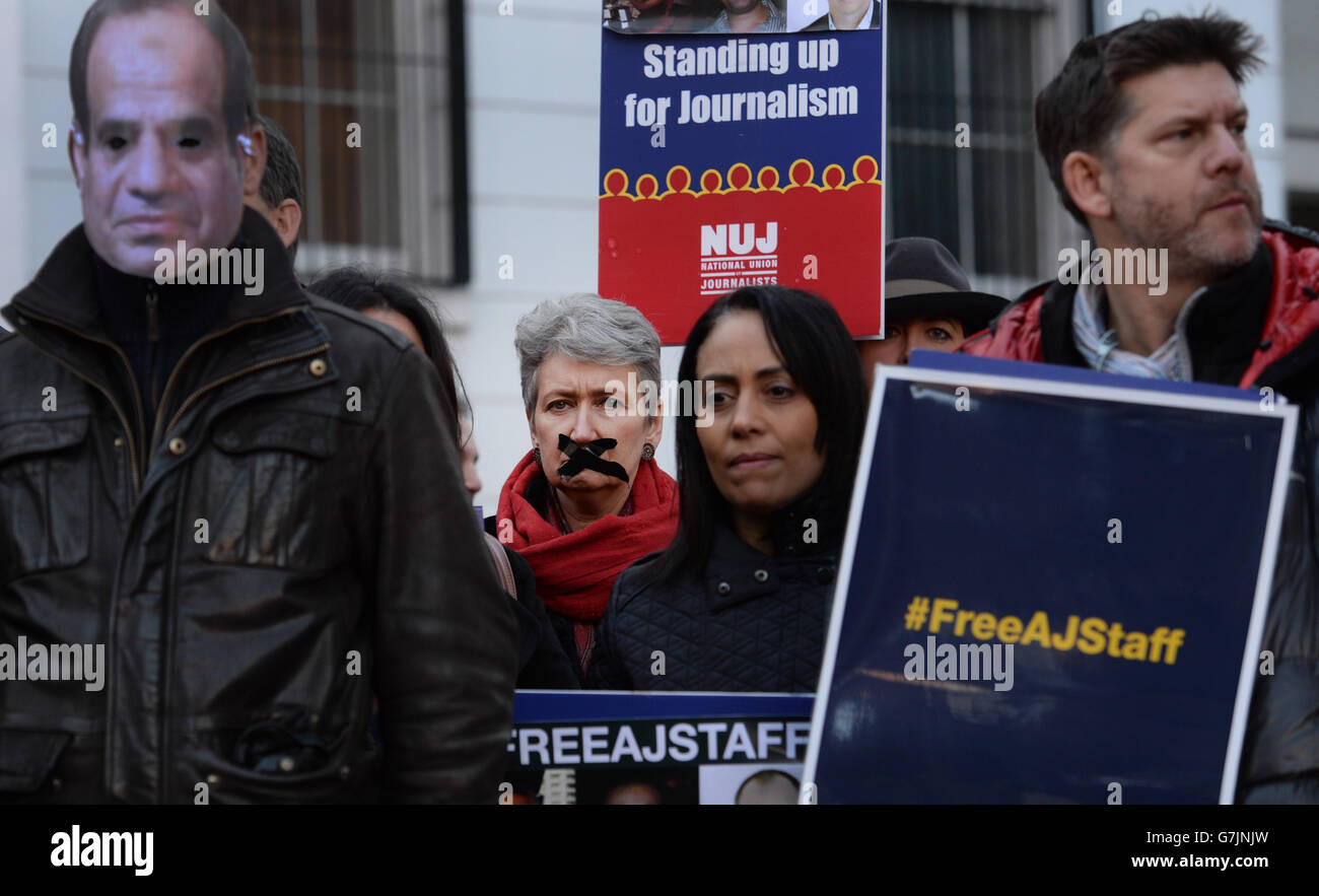 Protest for jailed Al-Jazeera journalist Stock Photo - Alamy Protest for jailed Al-Jazeera journalist Stock Photo - Alamy