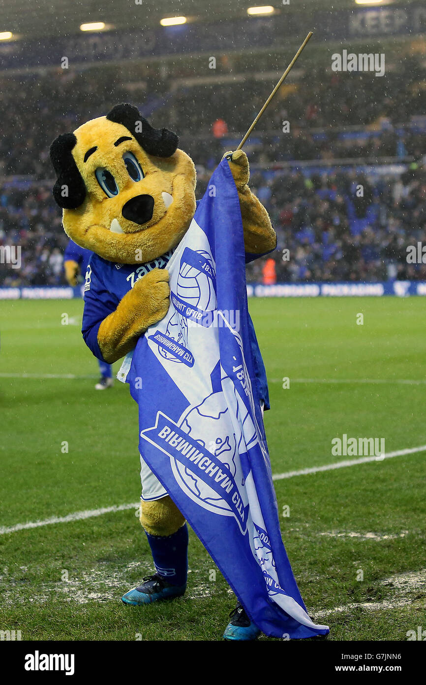 Birmingham city mascot beau brummie waves a flag hi-res stock ...