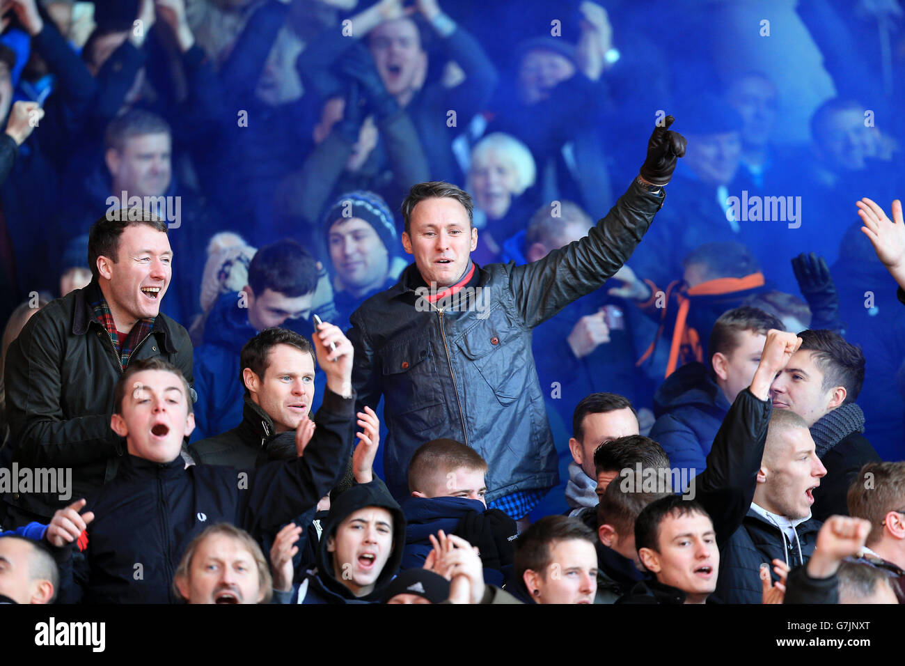 Football fans blue flare flares hi-res stock photography and images - Alamy