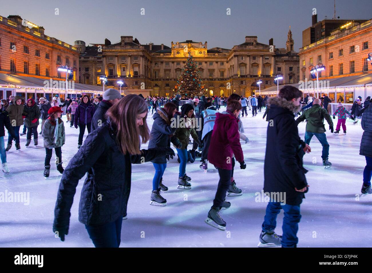 Somerset House Ice Rink - London Stock Photo - Alamy