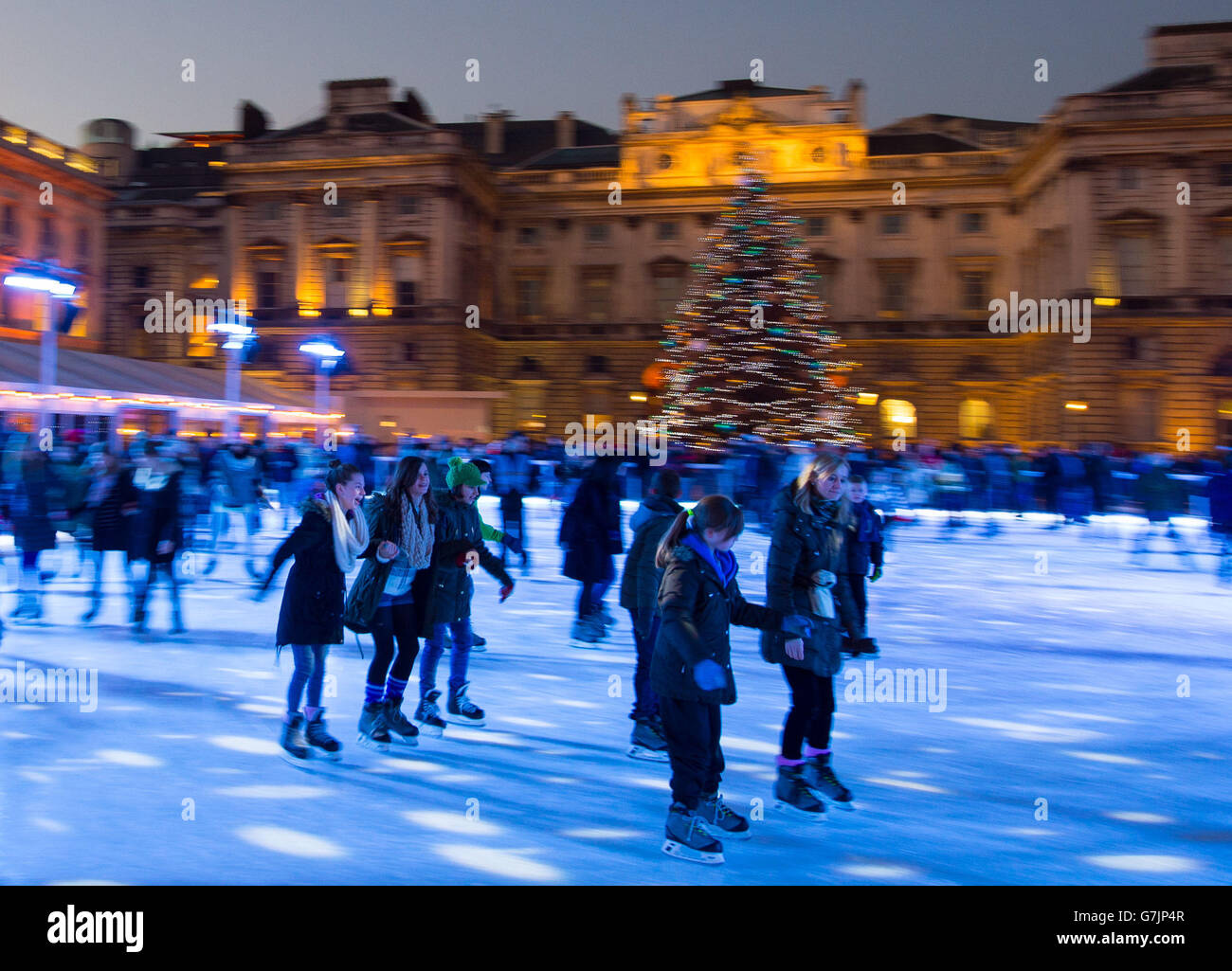 Somerset House Ice Rink - London Stock Photo - Alamy