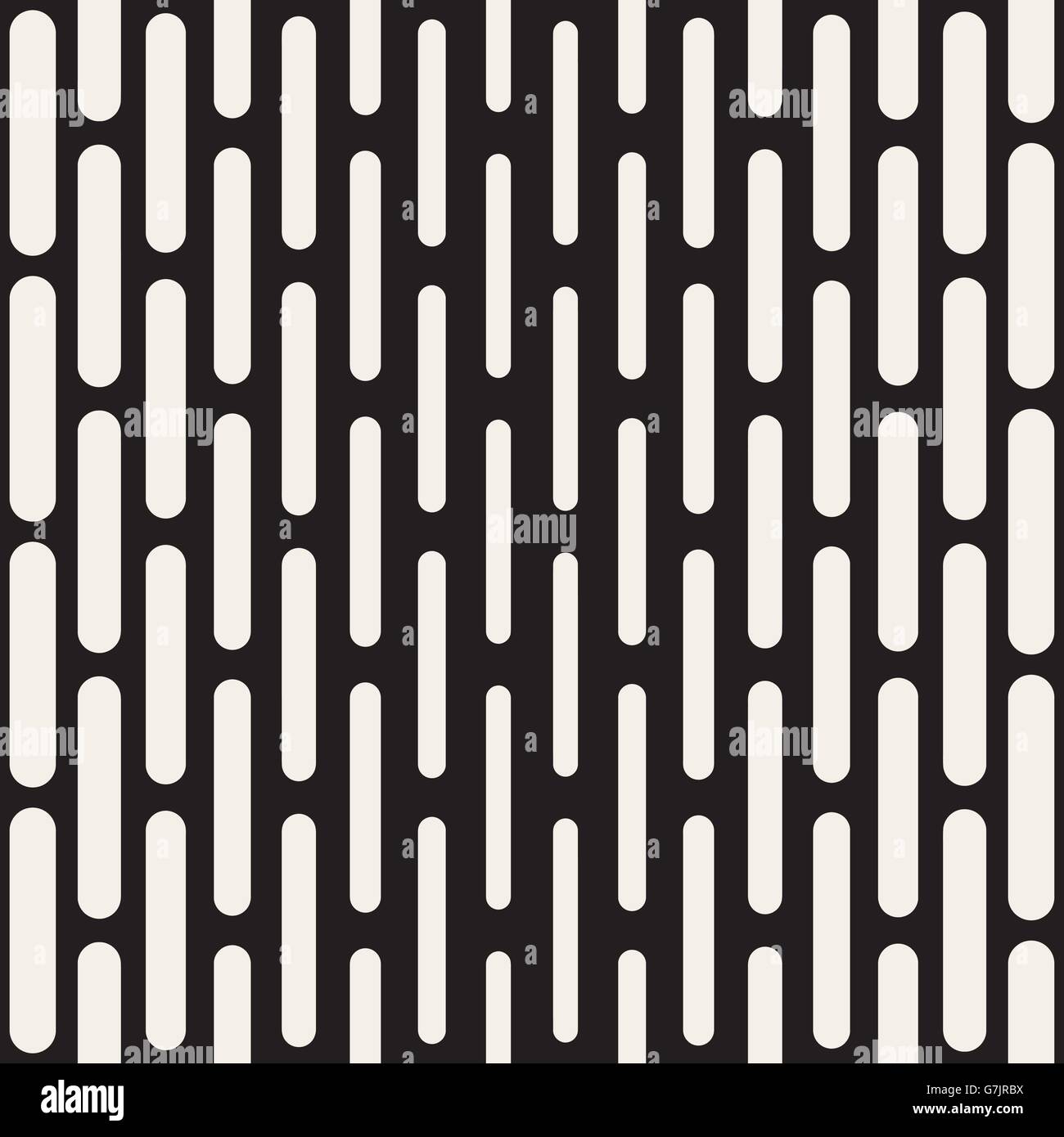 Vector Seamless Black And White Vertical Rounded Rectangles Pattern ...