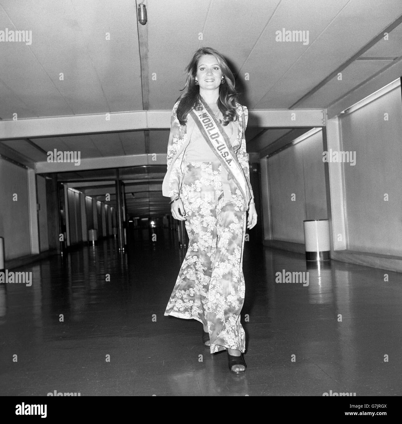Miss USA Terry Ann Browning, 20, arrives at Heathrow Airport. The ...