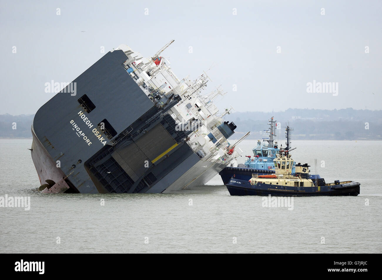 Solent ship grounding Stock Photo - Alamy