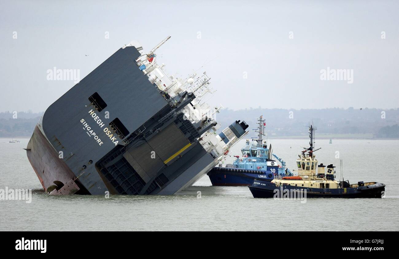 Solent ship grounding Stock Photo - Alamy