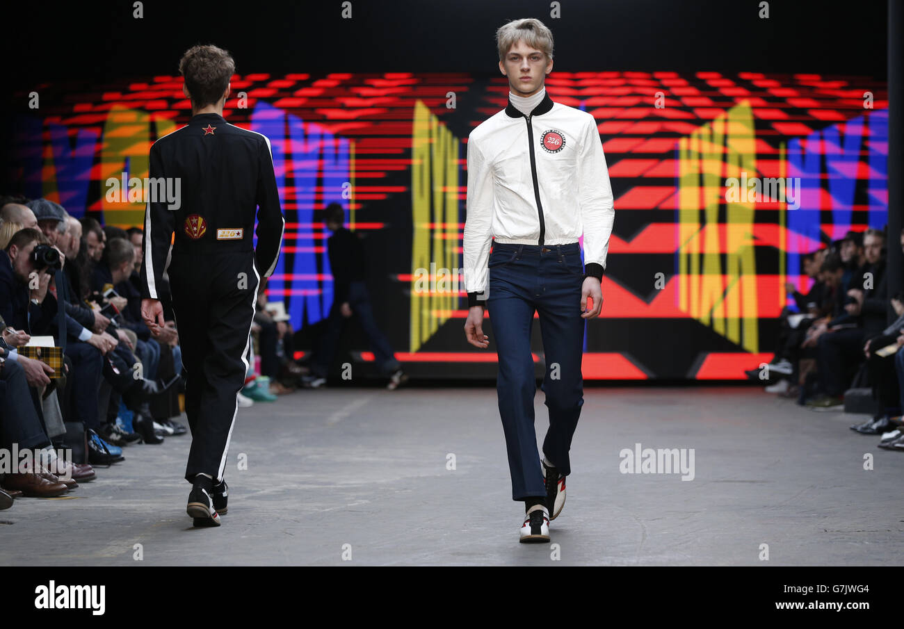 Models appear on the catwalk during the Topman Design Autumn/Winter 15 ...