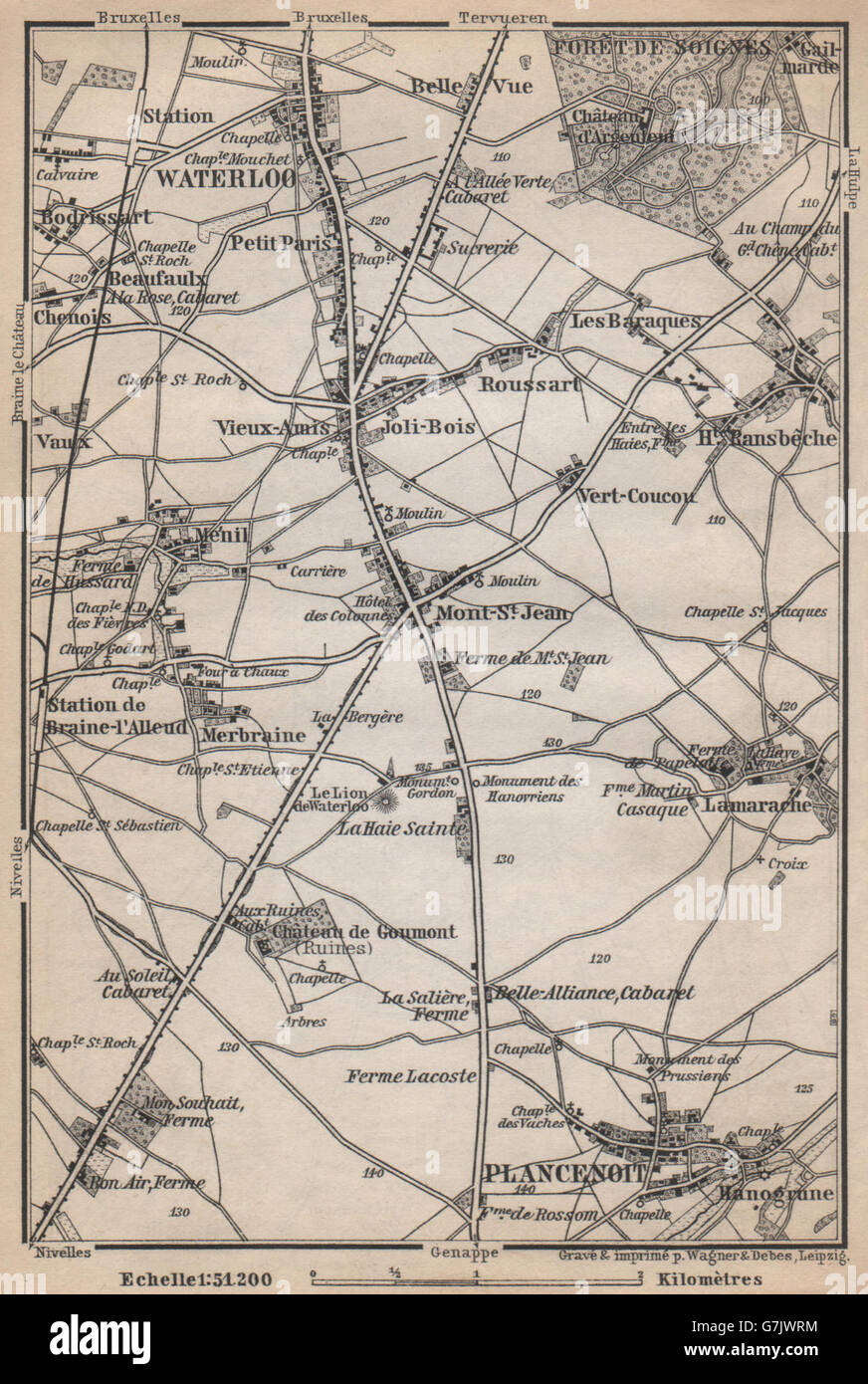 Waterloo map belgium hi-res stock photography and images - Alamy